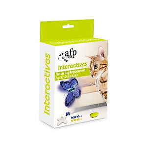 ALL FOR PAWS Interactive Cat Butterfly Flutter Replacements for Kitty Enrichment Spinner Toys, Re-Fill - 6 Pack