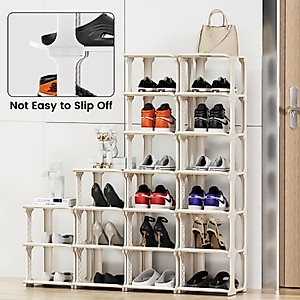 DomiZen 10 Tier Shoe Rack for Closet, Vertical Free Standing Shoe Organizer for Entryway, Stackable Shoe Storage Organizer for Women Kids
