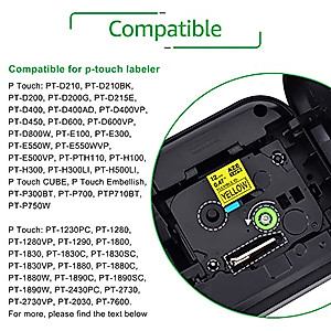 GREENCYCLE 4 Pack Compatible for Brother AZe-FX631 TZ-FX631 Black on Yellow Flexible ID Tape for Wire Cable 1/2 inch x 26.2 ft 12mm x 8m Work with Ptouch PT-P750W PT-P700 PT-D210 PT-D600 Label Maker
