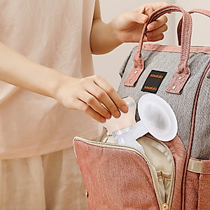 Double Breast Pump Auto Massage Low Noise Breast Pump LCD Touch Screen Breast Pump, Hands Free Mommy, 3 Modes & 9 Levels, 22mm (Pink)