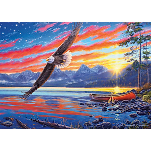 Buffalo Games - Darrel Bush - Spangled Sunset - 500 Piece Jigsaw Puzzle for Adults Challenging Puzzle Perfect for Game Nights - Finished Puzzle Size is 21.25 x 15.00