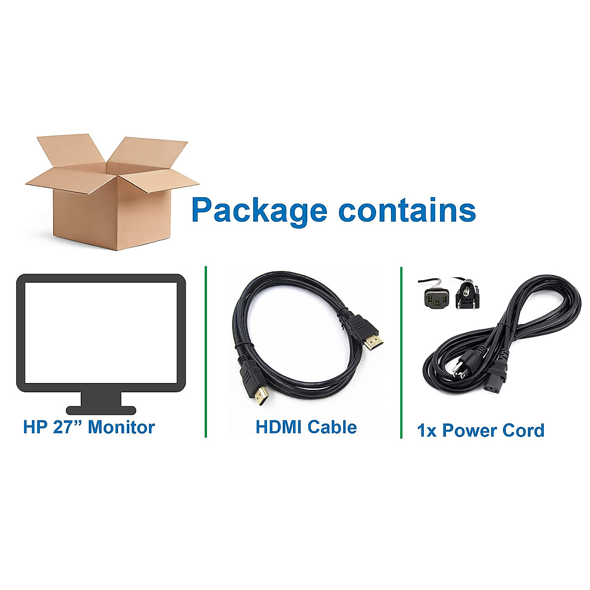 HP Gaming Desktop Computer Widescreen Monitor X27i 2K QHD 2560 x 1440 27 Inch, HDMI & Display Port, Response time 4 ms, 16.7 Million Colors, Horizontal and Vertical Viewing Angel 178, Black (Renewed)