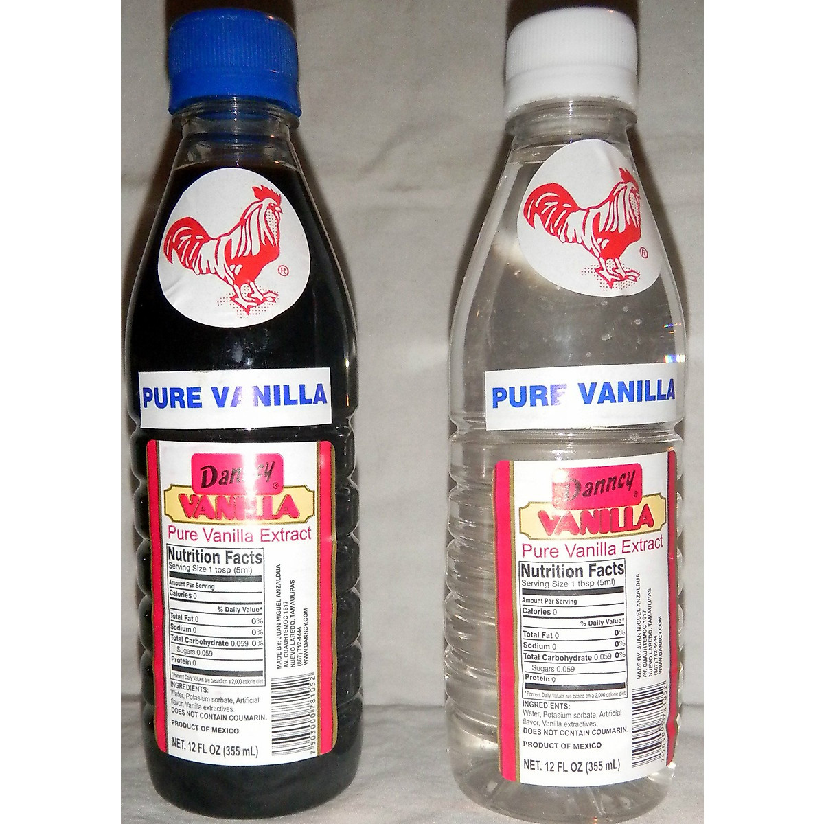2 X Danncy Mixed Pure Mexican Vanilla Extract From Mexico 12oz Each 2 Plastic Bottle Lot Sealed