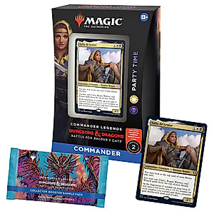 Magic: The Gathering Commander Legends: Battle for Baldur’s Gate Commander Deck – Party Time + Collector Booster Sample Pack