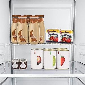 Homics Stackable Kitchen Cabinet Organizer Shelf Expandable Cabinet Shelf Riser, Plate Rack Shelf Cupboard Organizer and Storage with Anti-Slip Liners for Kitchen Cabinet Pantry, Sets of 4