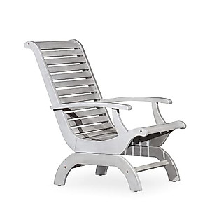 DTY Outdoor Living Aspen Eucalyptus Plantation Chair, Silver Gray