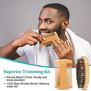 Birthday Gifts for Men - Beard Kit Gifts Set for Men with Beard Oil, Beard Balm, Beard Brush, Beard Comb, Scissors, eBook - Anniversary & Graduation Gifts for Him Dad Husband Boyfriend Brother Fiance