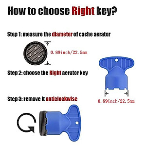 ZYAMY 5pcs Faucet Aerator Keys Cache Aerator Keys Aerator Wrench Recessed Aerator Keys Blue Plastic Faucet Aerator Repair Replacement Tool Spanner for M16.5 M18.5 M21.5 M22.5 M24 Cache Aerators