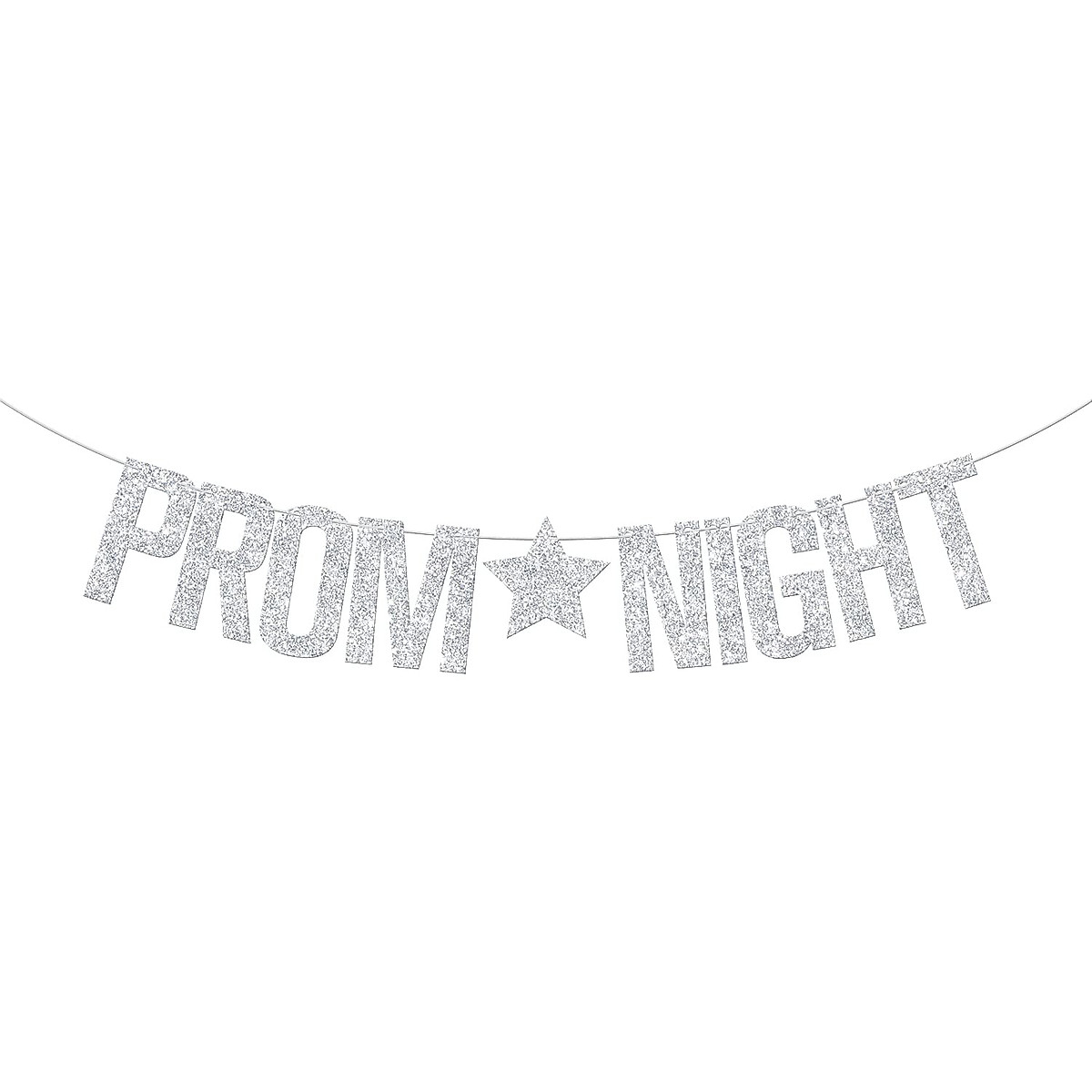 Prom Night Banner, Prom 2025 Decorations, Class of 2025 Graduation Bunting Garland, Congrats Grad Party Decorations Silver Glitter