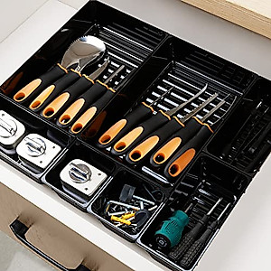 CHEFSTORY 23 Pack Desk Drawer Organizers, 4 Sizes Office Desk Organizer Tray Bins, Office Organizer with Non-slip Pads for Home Organization and Storage