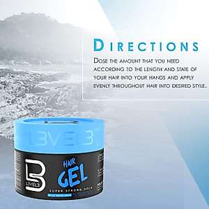 L3 - Hair Gel - Super Strong Hold - Flake Free - Long Lasting Shine - For Men and Women - Level 3 Gel - Add Volume and Texture