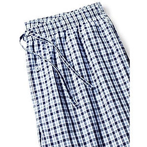 Amazon Essentials Men's Straight-Fit Woven Pajama Pant, Light Blue White Plaid, Medium