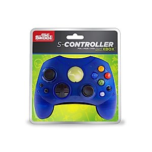 Old Skool Xbox Controller S-Type Wired Game Pad - Blue