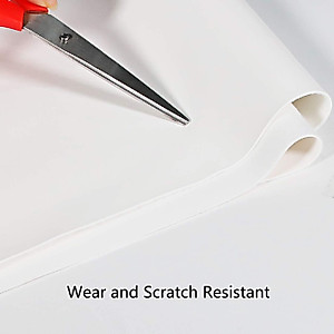 PU Fabric Leather by The Yard, Faux Synthetic Leather Material Sheets for Upholstery Crafts, DIY Sewings, Sofa, Handbag, Hair Bows Decorations (White, 1 Yard (54" x 36"))