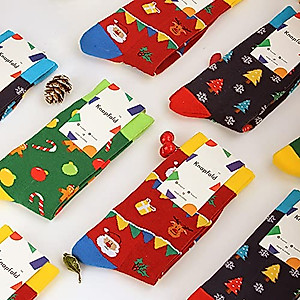 Knapfold Christmas Cushioned Socks For Men and Women, Fun Novelty Crew, Christmas Tree