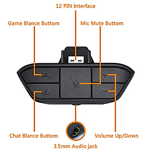 Bosmarlin Stereo Headset Adapter Compatible for Xbox One Controller
