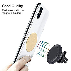 SENHAI 8 pcs Phone Car Mount Metal Plate with Adhesive for Magnetic Cradle-Less Mount, 4 Rectangular and 4 Round - Black, Silver, Gold, Rose Red