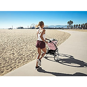 CYBEX AVI Jogging Stroller Seat Pack (Frame not Included),Compact Fold for Storage,Height-Adjustable Handlebar,One-Handed Steering,Rear-Wheel Suspension & Handbrake,For Infants 9 months+,Silver Pink