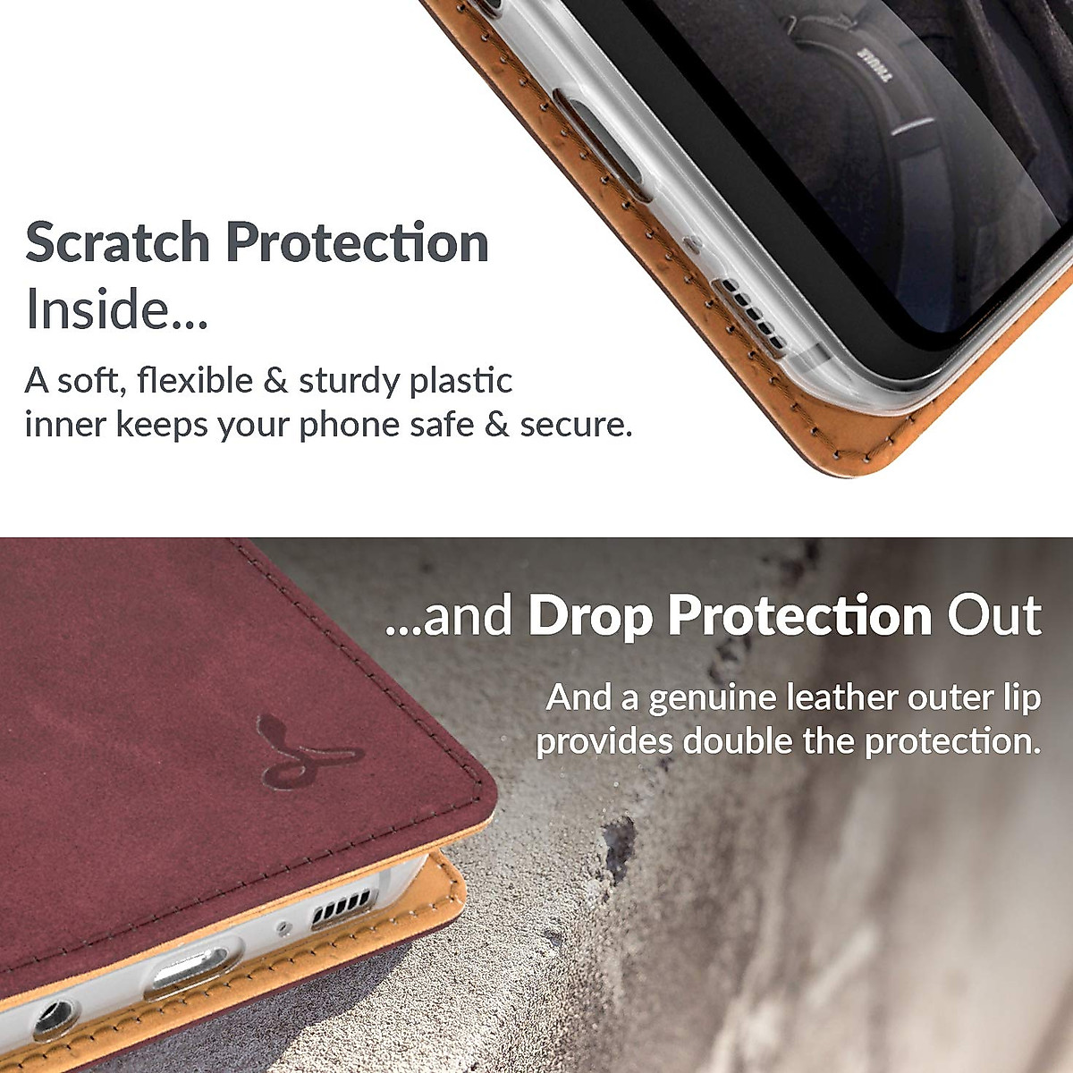 Snakehive Vintage Wallet for Apple iPhone 7 Plus || Real Leather Wallet Phone Case || Genuine Leather with Viewing Stand & 3 Card Holder || Flip Folio Cover with Card Slot (Plum)