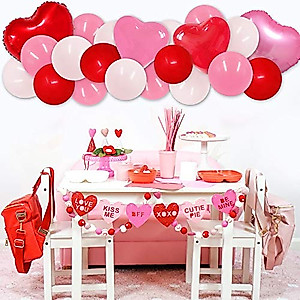 Valentine's Day Party Decorations Supplies Love XOXO Sign Balloons Boxes Blocks Decorations Set Red Pink Heart Balloons Arch Garland for Valentine Surprise Box Wedding Bridal Shower Photo Props Favors