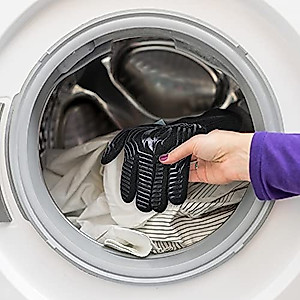 GEEKHOM BBQ Gloves,1472℉ Heat Resistant Grill Gloves, EN407 Certified 13 Inch Grilling Gloves for Smoker, Baking, Cooking, Fire Pit (Black-Flames Texture)