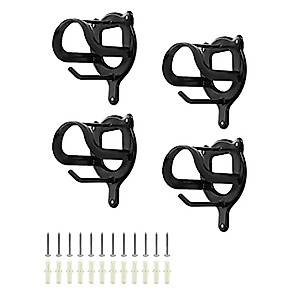 4 Counts Horse Bridle Rack Bridle Hooks, Bridle Bracket Metal Bridle Holder Wall Mount with Tubes and Screw for Horse Barn Supplies, Black