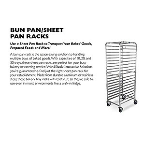 New 1Dealz 36527 Commercial-Grade Aluminum 20-Tier Sheet Pan/Bun Pan Rack, 26" L x 20" W x 69" H with Brake Wheels