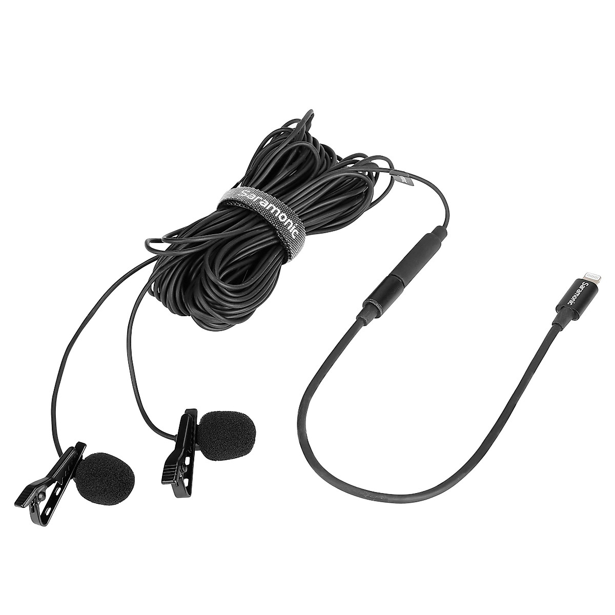 Saramonic 2-Person Dual Lavalier Microphone with Lightning for Apple iPhone, or iPad with a Built-in 19.7-Foot (6m) Cable (LavMicro U1C) (LAVMICROU1C)