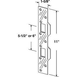 Defender Security Satin Nickel U 10827 Door Reinforcement Lock –3” Stop & U 10385 Prime Line Door Strike, for Use with 5-1/2 in and 6 in Hole Spacing's On Dead Latch and Deadbolt, Steel, Satin Nickel