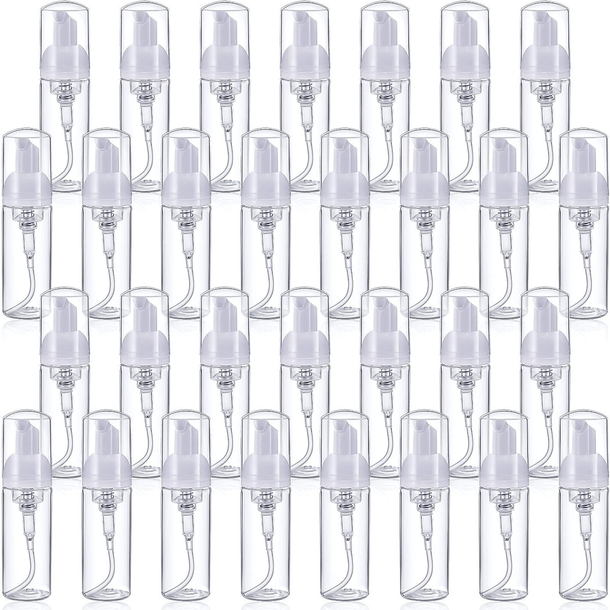 50 Pcs Foam Pump Bottle 50 ml/ 1.7 oz Mini Empty Bottle with Pump Clear Spray Plastic Foam Bottles Empty Foam Pump Bottle Mini Foaming Dispensers for Shampoo Cleaning Lash Cosmetics Packaging