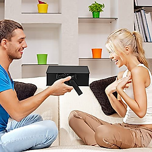 Zonon Luxury Gift Box with Lids Changeable Ribbon, Paper Bags, a Greeting Card and Tissue Paper Luxury Packaging Box Set for Weddings, Graduations, Birthdays, Anniversaries (Black, 9 x 7 x 3 Inch)