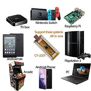 SJ@JX Arcade Game Controller USB Encoder 2 Player Gamepad Cherry MX Microswitch Button 8way Joystick for Nintendo Switch PC PS3 Retropie Raspberry Pi MAME