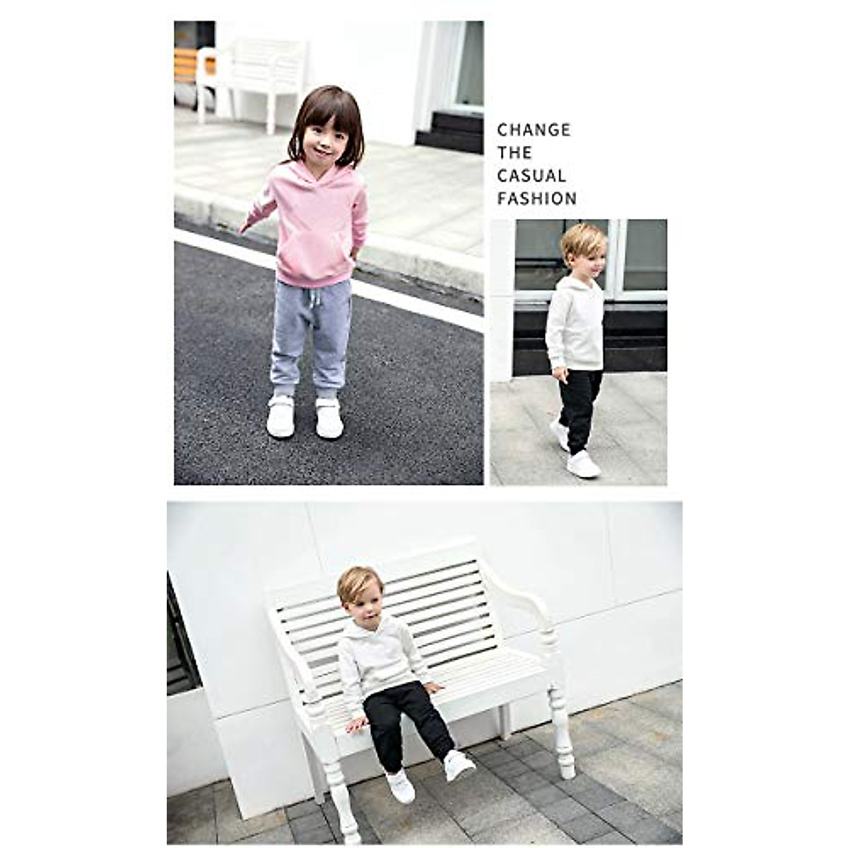 T.H.L.S Toddler Baby Boys Girls Sweatpants Cotton Active Jogger Pants with Pockets 3 Pack Grey Blue Black