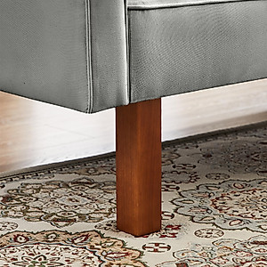 IULULU Futon Sofa Bed Convertible Couch with 2 Bolster Pillows and Solid Wood Legs, Loveseat with Adjustble Backrest for Studio, Apartment, Office, Living Room, Grey