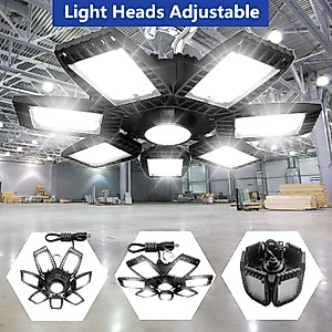 CODAFUL High Bay Light Led UFO Lights350W 49000LM (Eqv. to 1500W HPS/MH) with US Plug 5ft Cable 85-277V, IP65 Warehouse Residential, Barn, Factory, Workshop Shop Lighting (Black, 120W)