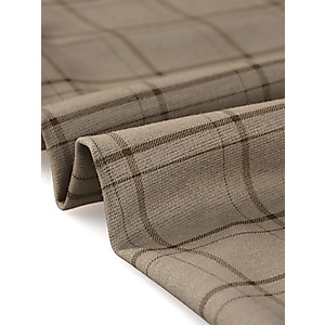 Allegra K Women's Easter Vintage Tartan Plaid Pants Elastic Waist Straight Long Trousers Medium Camel