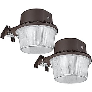 TORCHSTAR LED Barn Light, Dusk to Dawn Area Lights with Photocell, Outdoor Security Flood Lighting, ETL & DLC Listed, Wet Location, 110-277V, Garage, Farm, Yard, 3000K Warm White, Bronze, Pack of 2