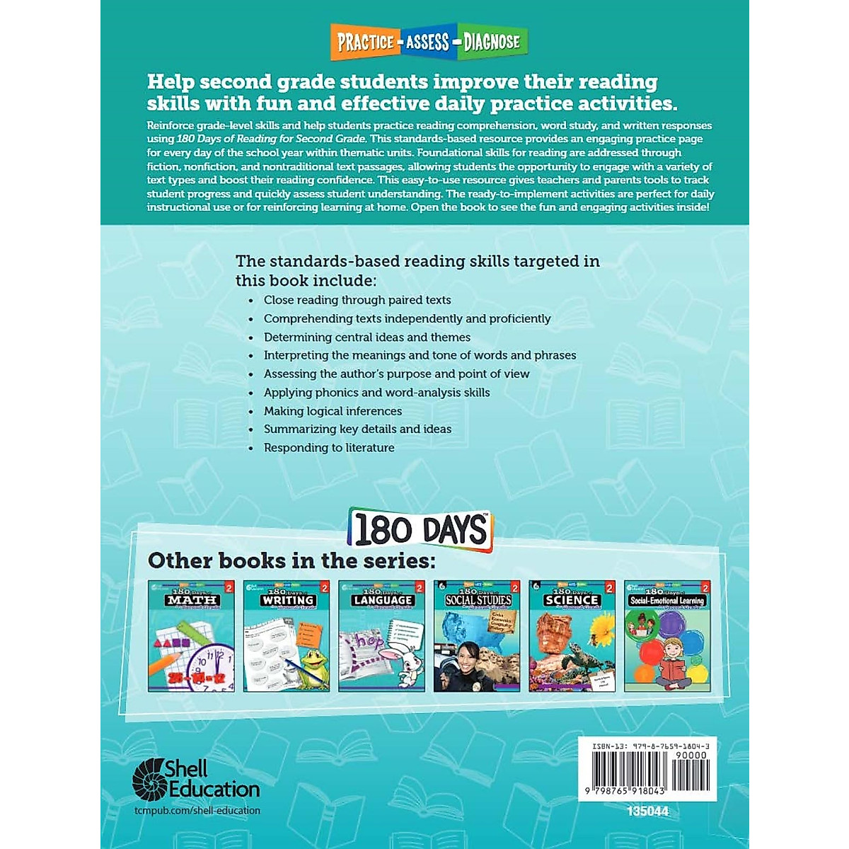 180 Days™: Includes Reading 2nd Edition, Writing, and Math for 2nd Grade Practice Workbook for Classroom and Home, Cool and Fun Practice Created by Teachers (180 Days of Practice)