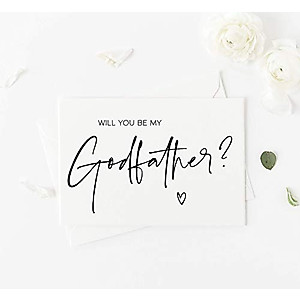 Simple Will You Be My Godfather Card, God Father Proposal Gifts, Greeting Card with Envelope