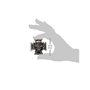 Nemesis Now Officially Licensed Motorhead Iron Cross Warpig Snaggletooth Fridge Magnet, Silver, 6cm