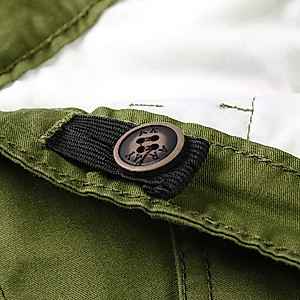 OCHENTA Big Boys Casual Cargo Shorts with Multi Pockets Military Army Green Tag 160-9-10