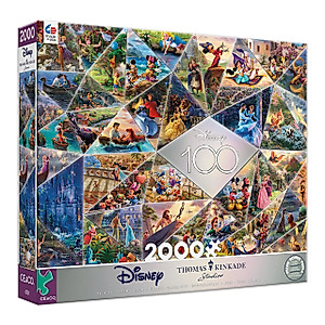 Ceaco - Disney's 100th Anniversary - Thomas Kinkade - 100th Anniversary Collage - 2000 Piece Jigsaw Puzzle, 38 x 26