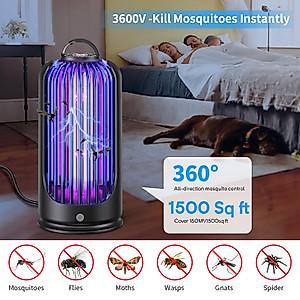 Bug Zapper for Indoor Outdoor, Rechargeable Mosquito Zapper with 3600V High Powered, Electric Pest Control Insect Fly Zapper Can Attract Gnats, Mosquitoes, Flies, Moths for Home, Patio (Purple)