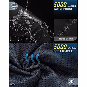 33,000ft Women's Rain Pants, Lightweight Waterproof Rain Over Pants, Windproof Hiking Pants for Outdoor, Fishing, Rainy Day … Black