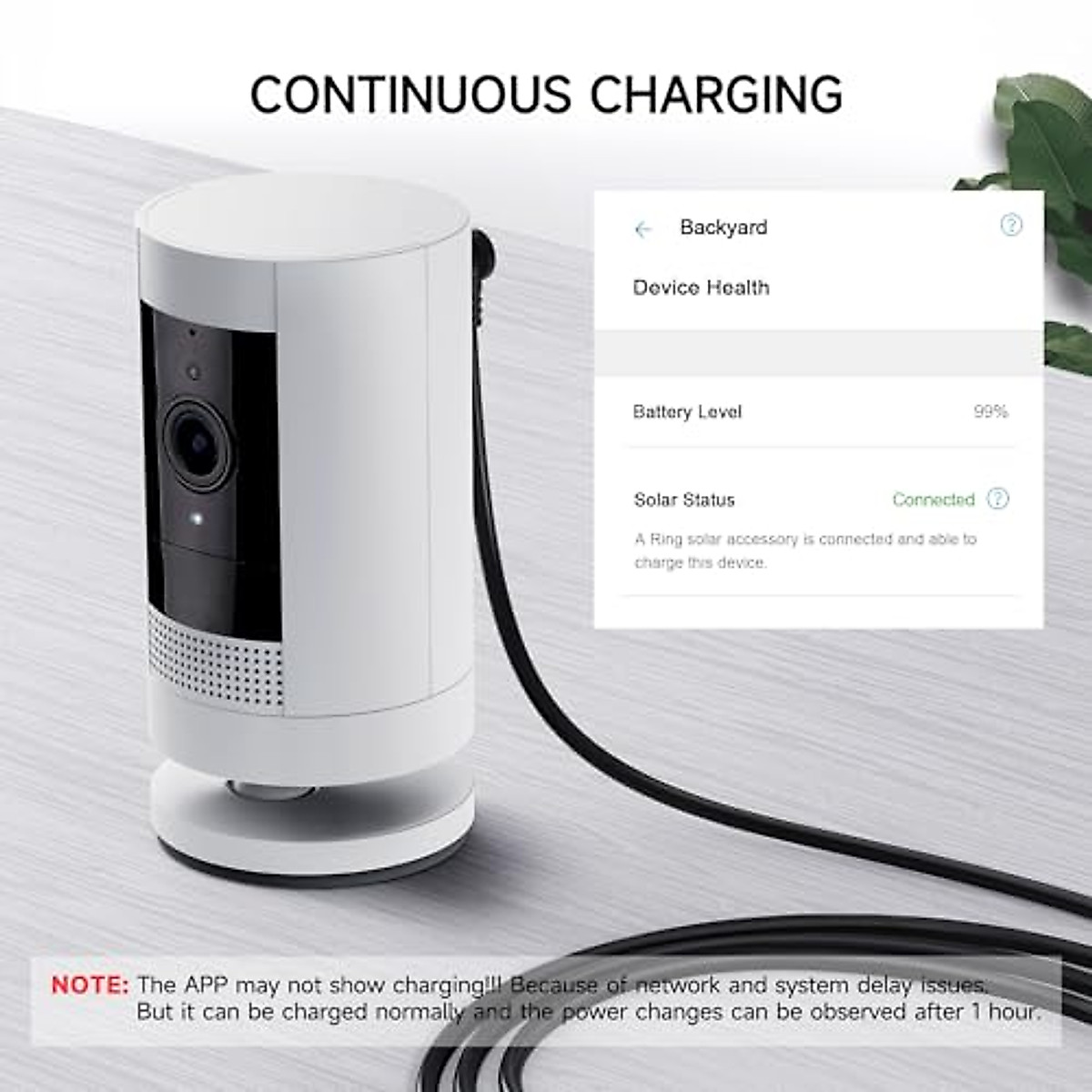 OLAIKE 8m/26ft Charge Cable with DC Power Adapter Compatible with Ring Stick Up Cam Battery 3rd Gen/2nd Gen/Plug-in, Weatherproof Cable to Continuously Charge Your Camera, Black