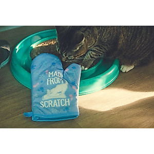 Made from Scratch Oven Mitt Funny Pet Cat Kittly Lover Graphic Novelty Kitchen Glove Funny Graphic Kitchenwear Funny Food Novelty Cookware Grey Oven Mitt