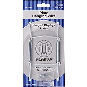 Plymor White Vinyl Finish Mountable Plate Hanger, 4.625" H x 2.5" W x 0.5" D (For Plates 5" - 8"), Pack of 2