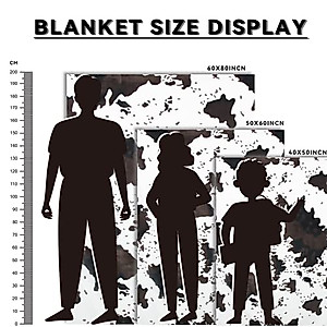 Fleece Cow Print Throw Blanket, Super Soft Flannel Cozy Cow Blankets for Adults, Lightweight Fuzzy Cow Blankets for Couch Sofa Bed Office, Throw Size Warm Plush Blankets for All Season 50"×60"