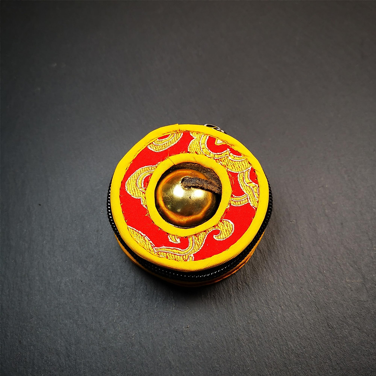 Gandhanra Tibetan Tingsha Bell Set - Tibetan Cymbals - for Sound Healing, Yoga, Meditation, and Mindfulness,Handmade in Nepal,Made of Brass,Plain Pattern,6.5cm/2.6 inch