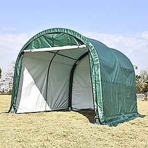 Bestmart Heavy Duty Carport with Zipper Portable Garage Outdoor Storage Shed Canopy Green,10x10ft